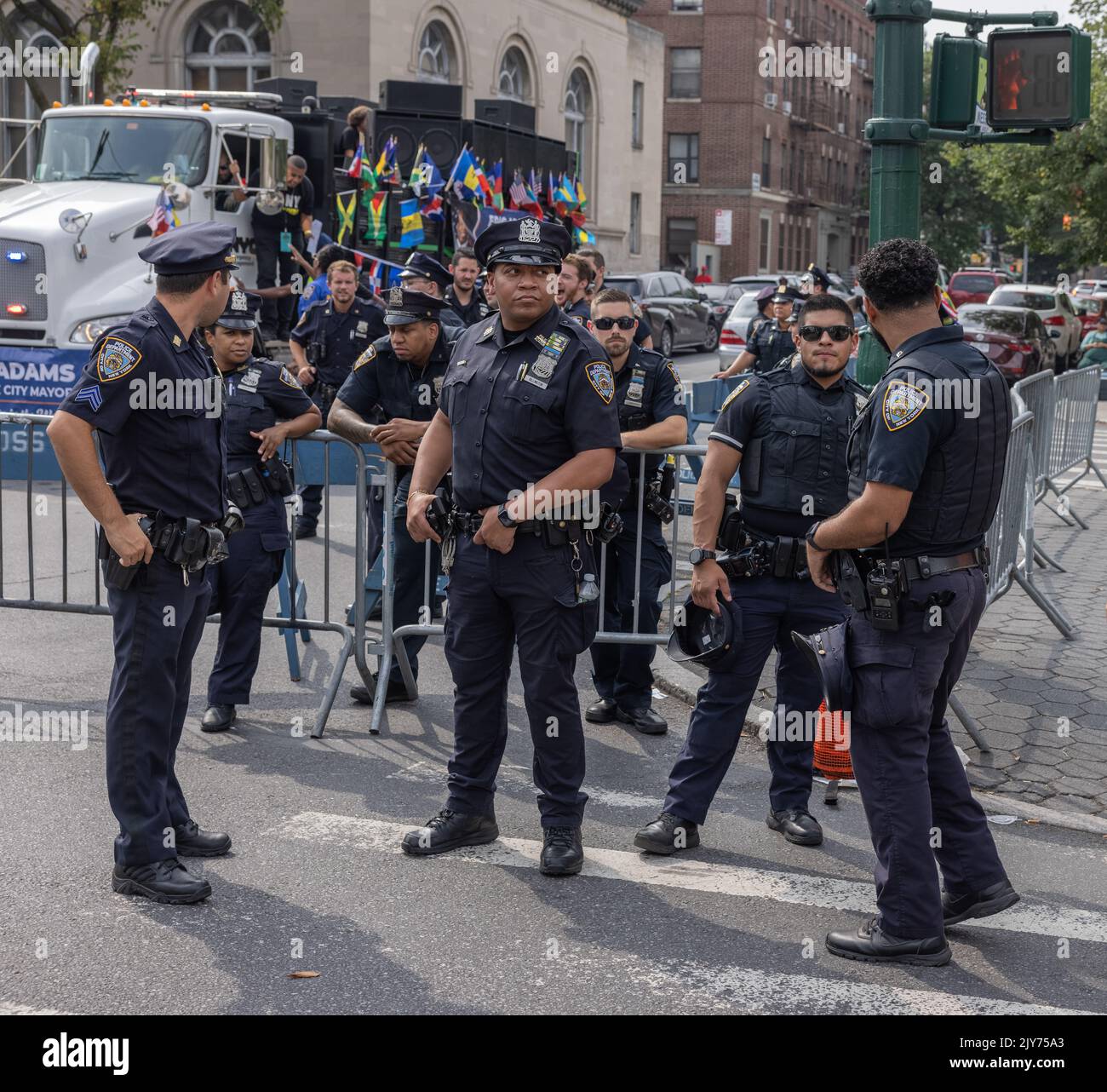BROOKLYN, N.Y. – September 5, 2022: New York City police officers are ...