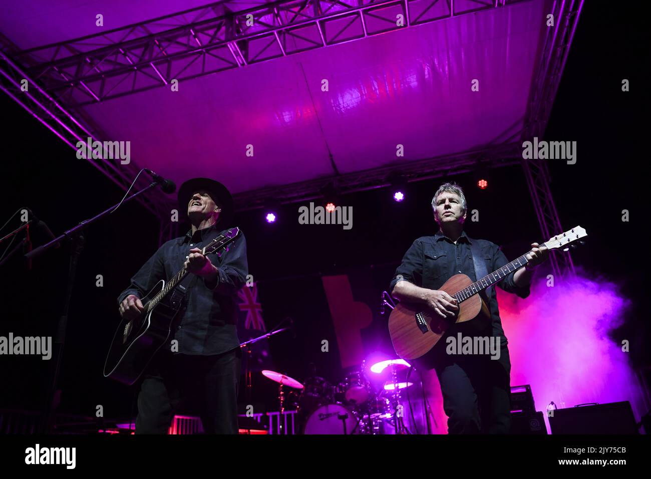 Midnight Oil singer Peter Garrett performs during a concert at the ...