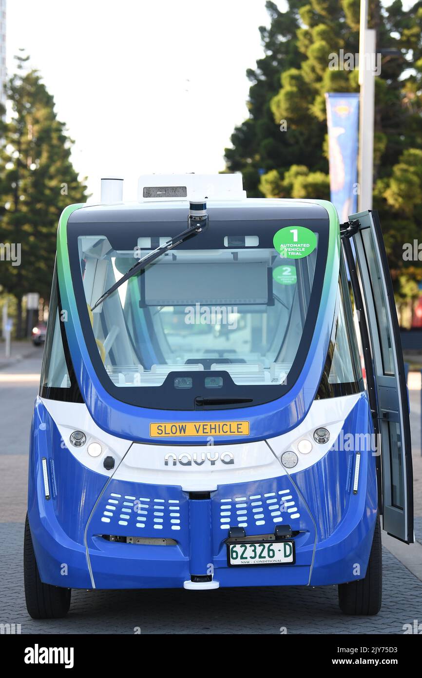 One of two of the new driverless buses being trialled at Sydney Olympic ...