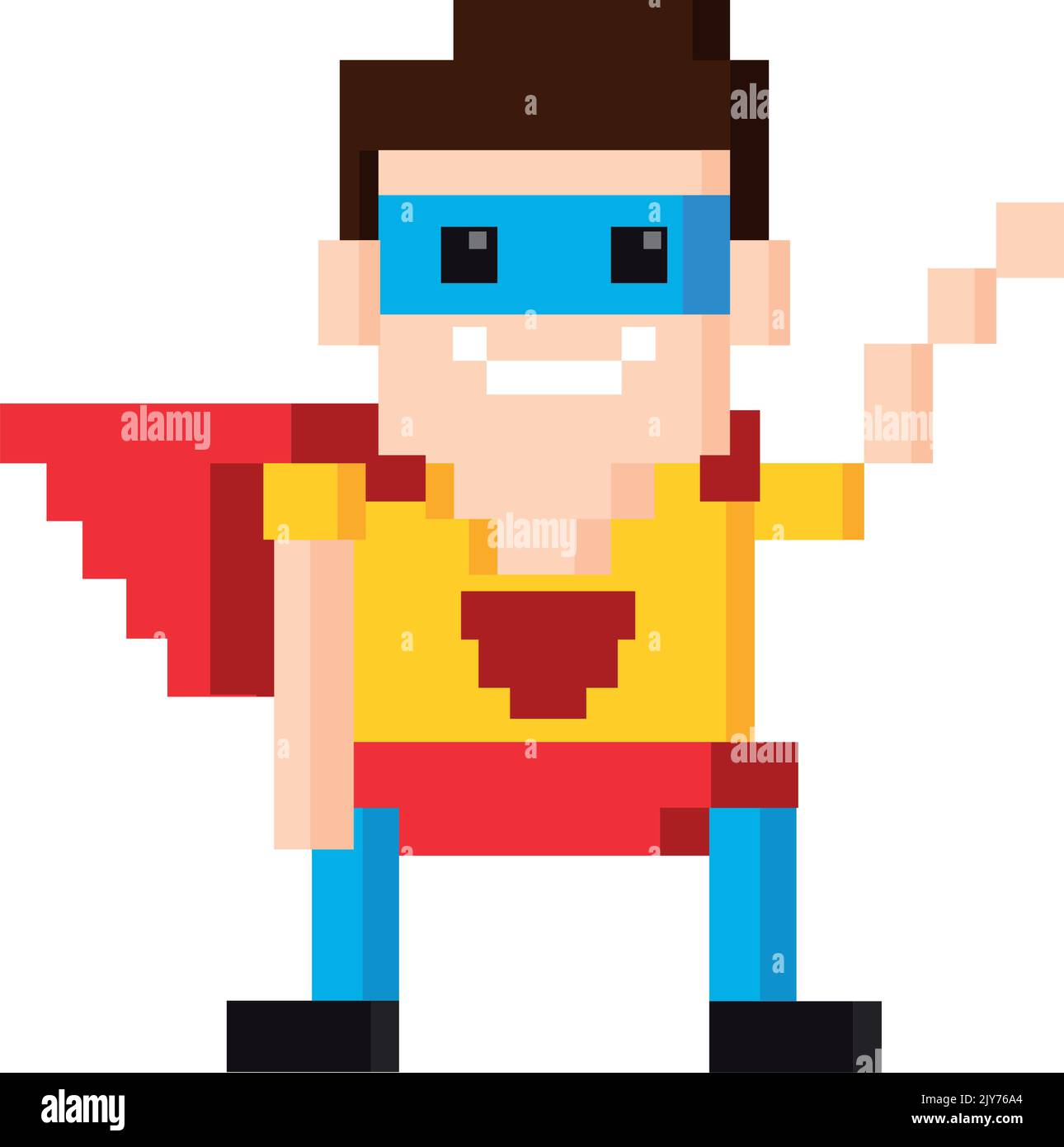 superhero man avatar pixel 8 bit Stock Vector Image & Art - Alamy
