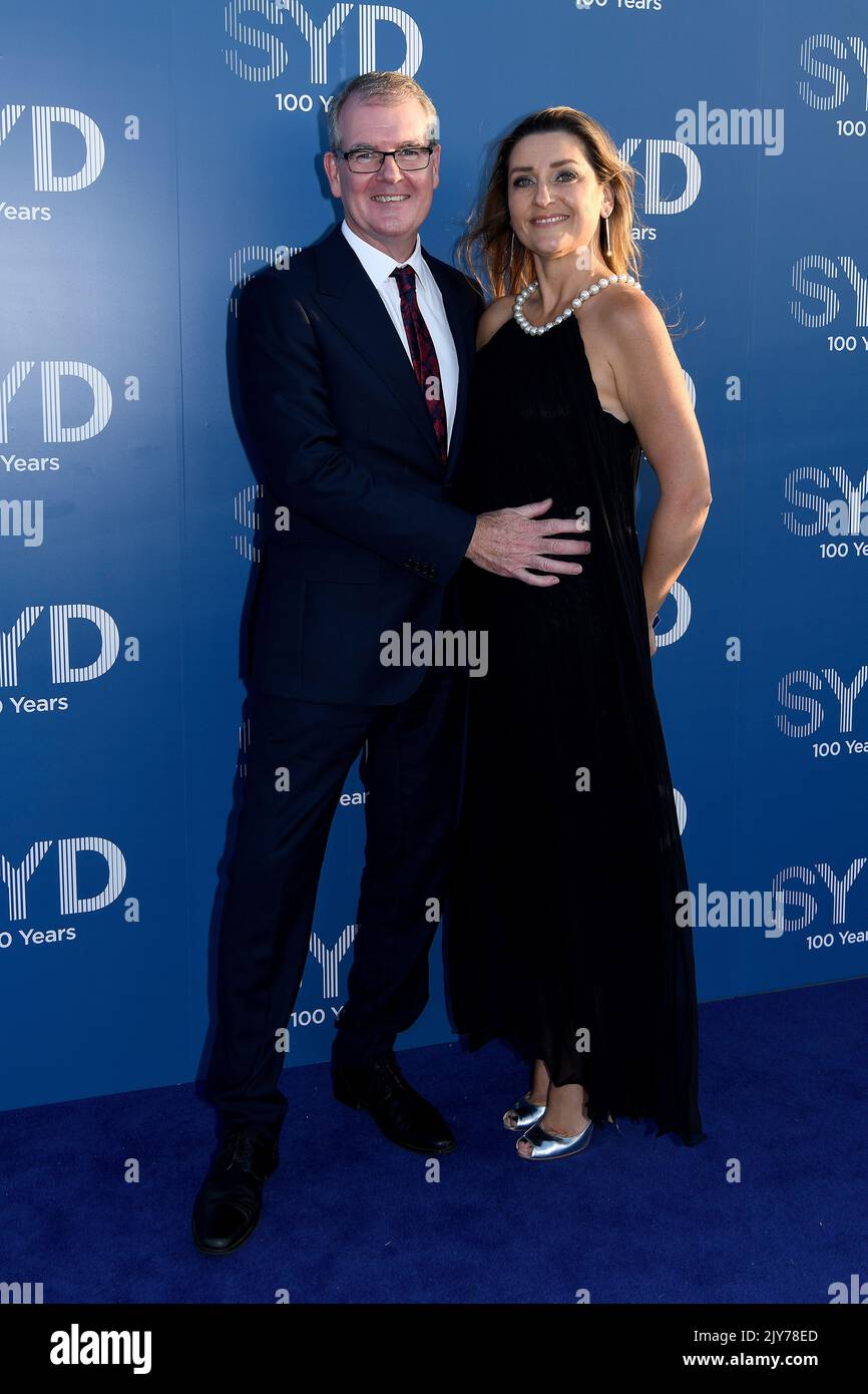 Michael Daley and Christina Ithier are seen during the Sydney Airport ...