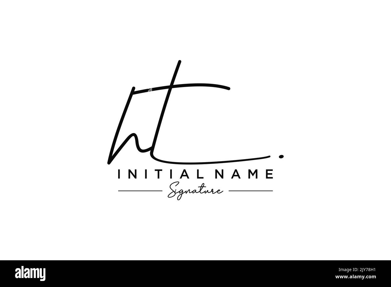 HT signature logo template vector. Hand drawn Calligraphy lettering ...
