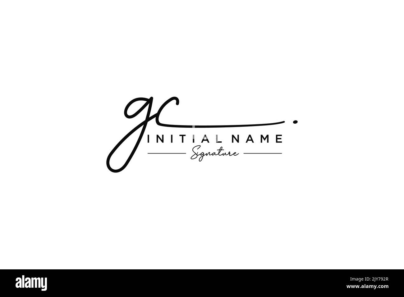 GC signature logo template vector. Hand drawn Calligraphy lettering ...