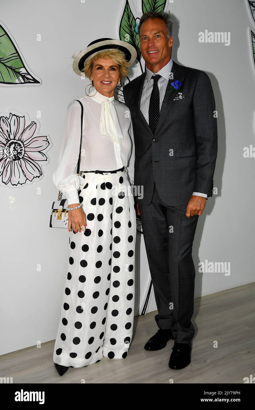 The Hon. Julie Bishop (left) and David Panton pose for photos in the ...