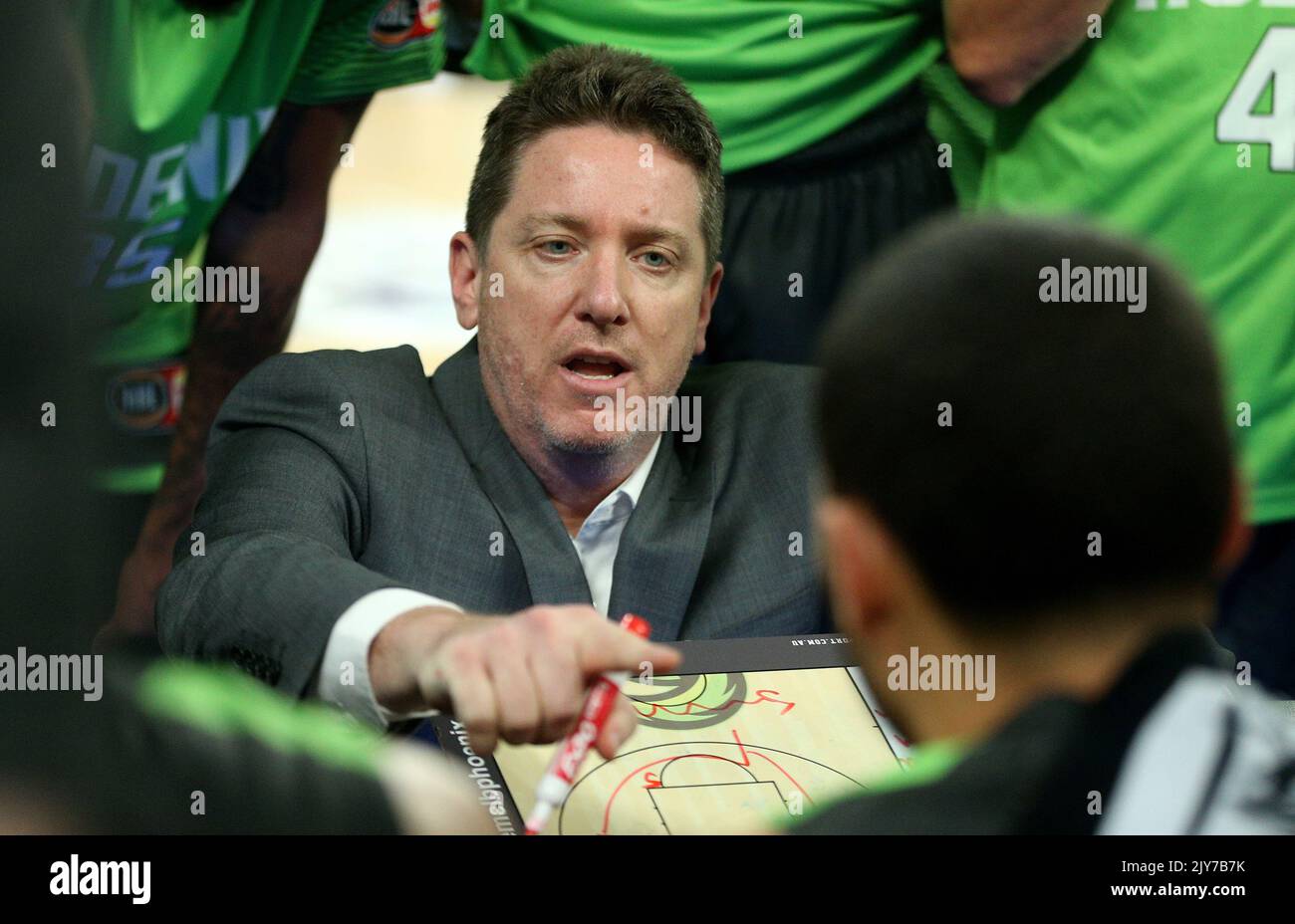 Simon Mitchell coach of the Phoenix during the Round 5 NBL match ...
