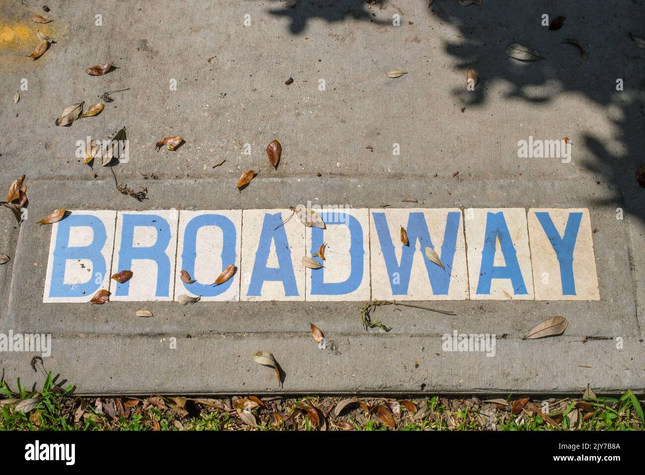 Vintage sidewalk tile inlay for Broadway Street in uptown New Orleans ...