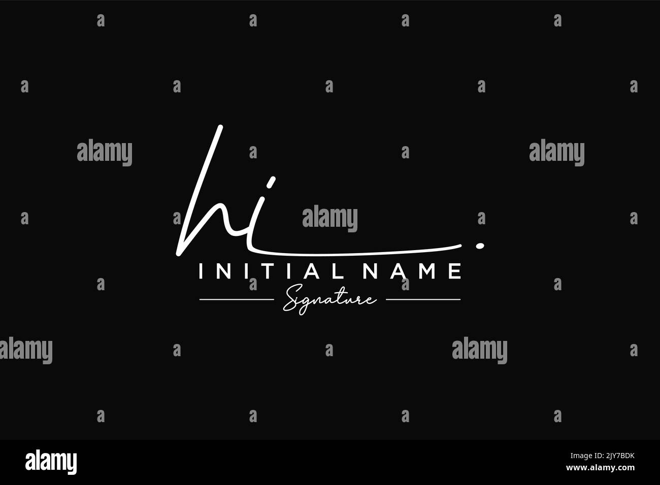 HI signature logo template vector. Hand drawn Calligraphy lettering ...