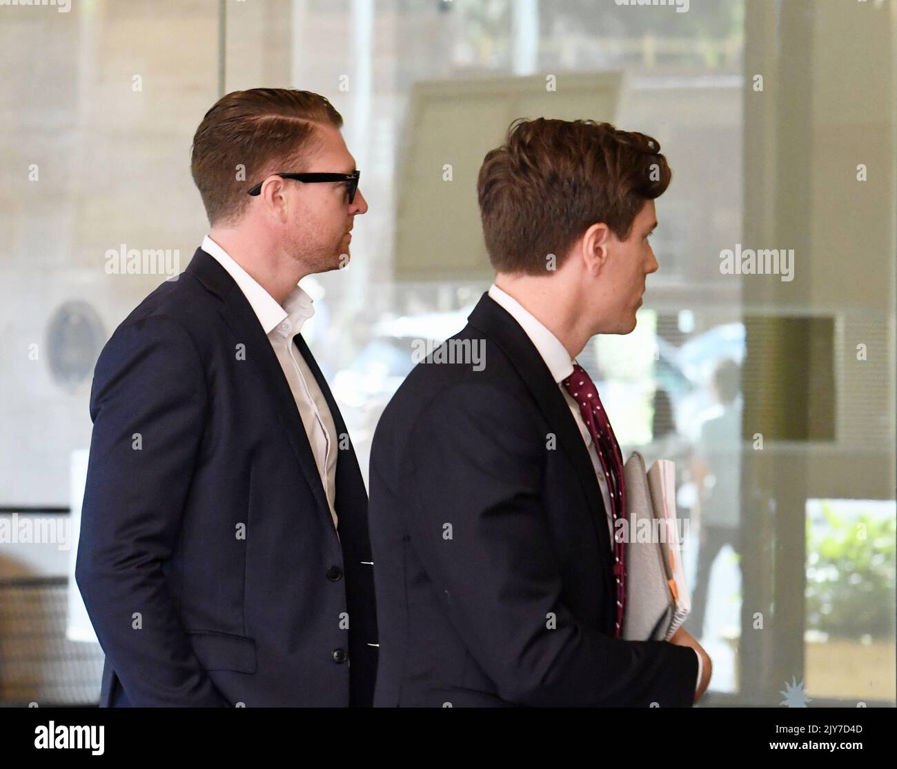 Two time Australian Olympian Joel Milburn arrives at the Downing Centre ...