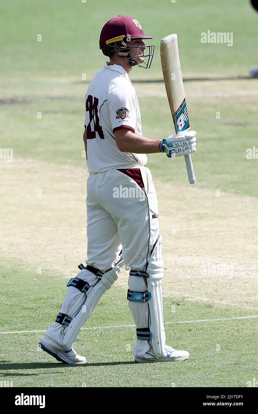 Jack Wildermuth of the Bulls celebrates a half-century during day three ...