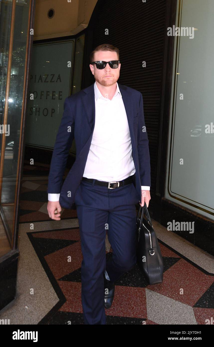 Two time Australian Olympian Joel Milburn leaves the Downing Centre ...