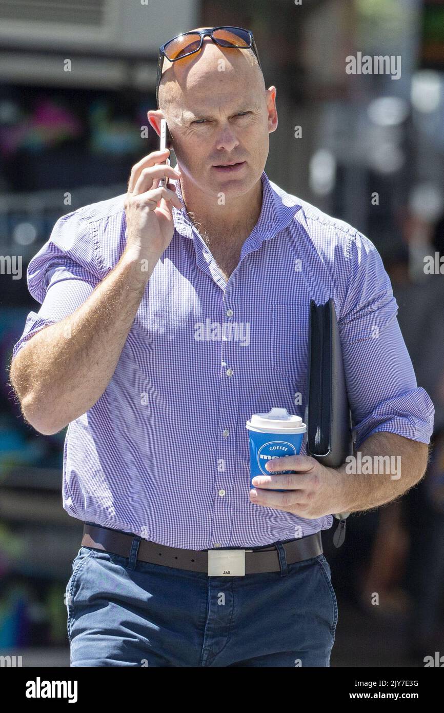 Ex-Mirvac director Matthew McAllum arrives at the Brisbane District ...