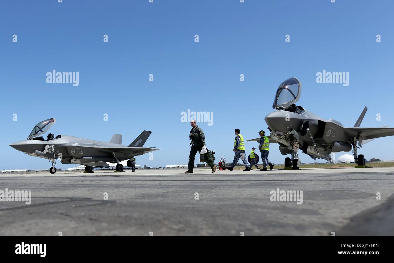 A Royal Australian Air Force (RAAF) F-35A Lightning II arrives at the ...