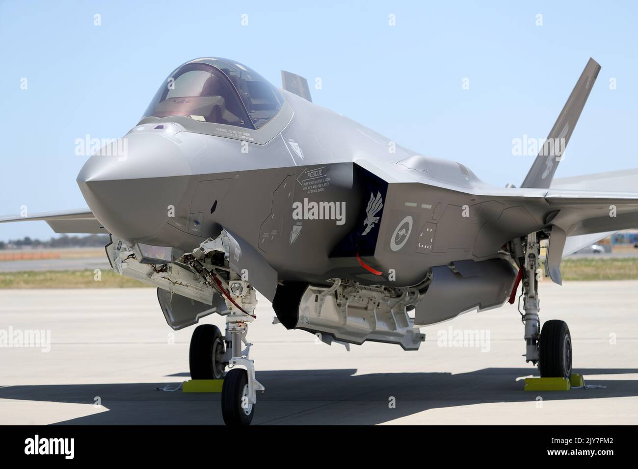 A Royal Australian Air Force (RAAF) F-35A Lightning II arrives at the ...