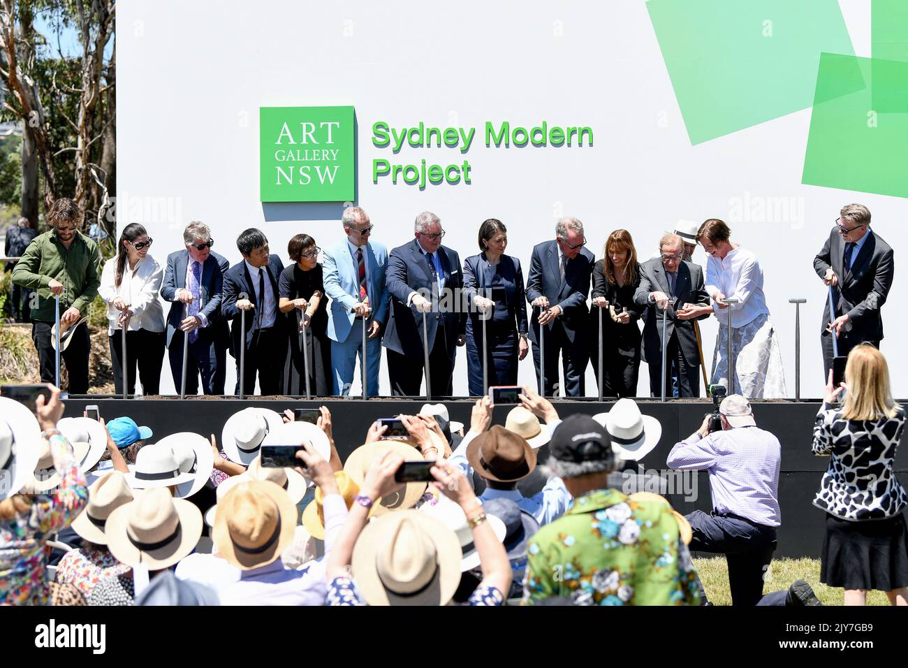 (L-R) Art Gallery of NSW Board of Trustees artist member Ben Quilty ...