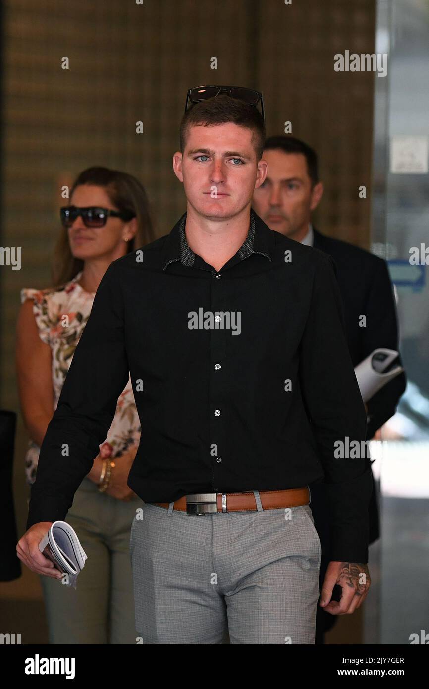Jacob Fuller leaves the Downing Centre Local Court in Sydney, Thursday ...