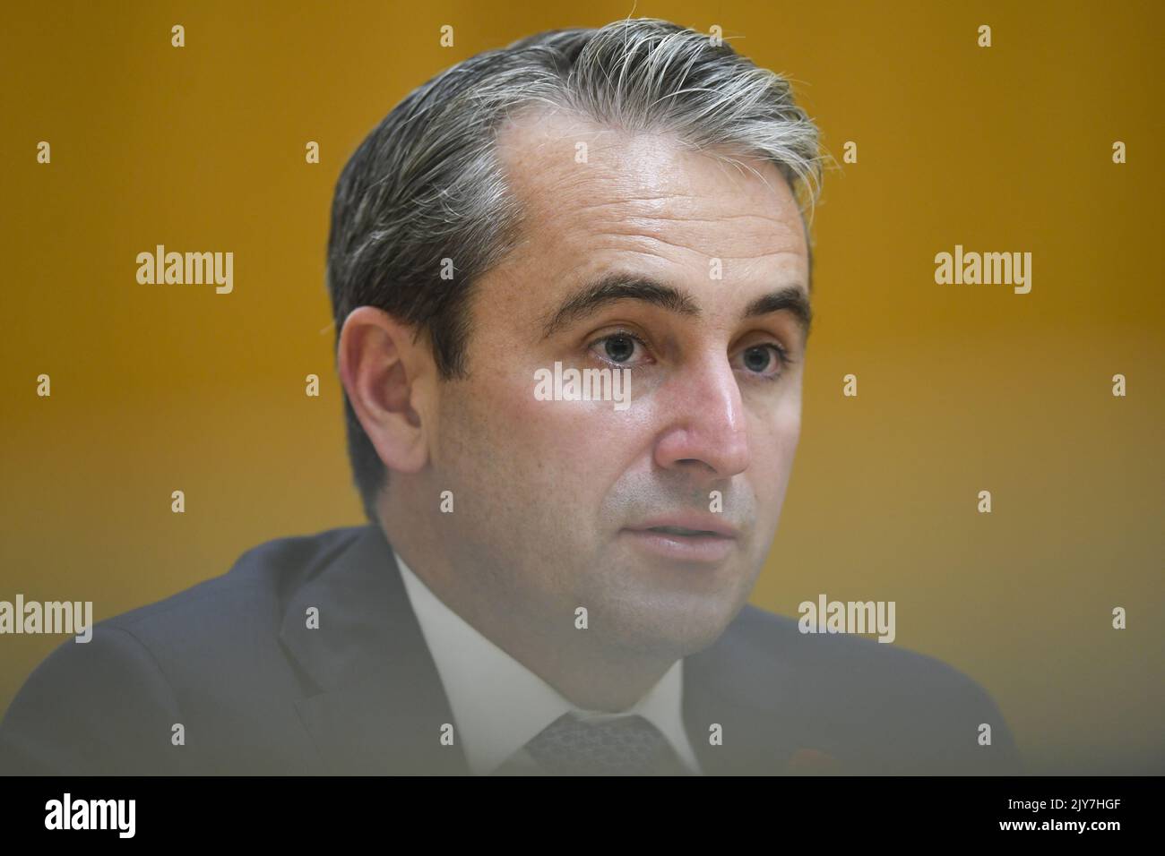 Commonwealth Bank CEO Matt Comyn speaks during a hearing of the House ...