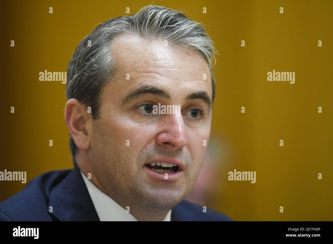 Commonwealth Bank CEO Matt Comyn speaks during a hearing of the House ...