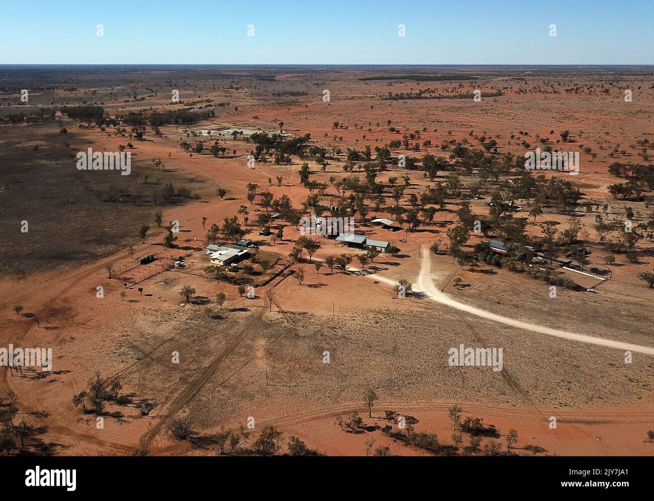 An aerial view of the Cookson family's drought affected property near ...