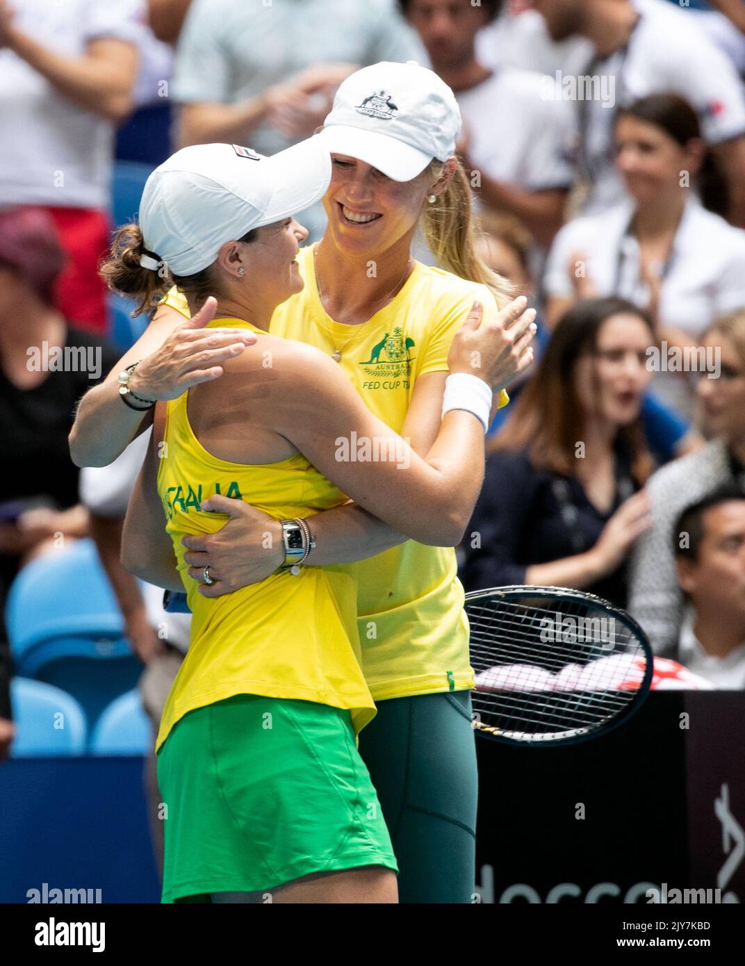 Ash Barty and Alicia Molik during day 1 of the Fed Cup Final tennis ...