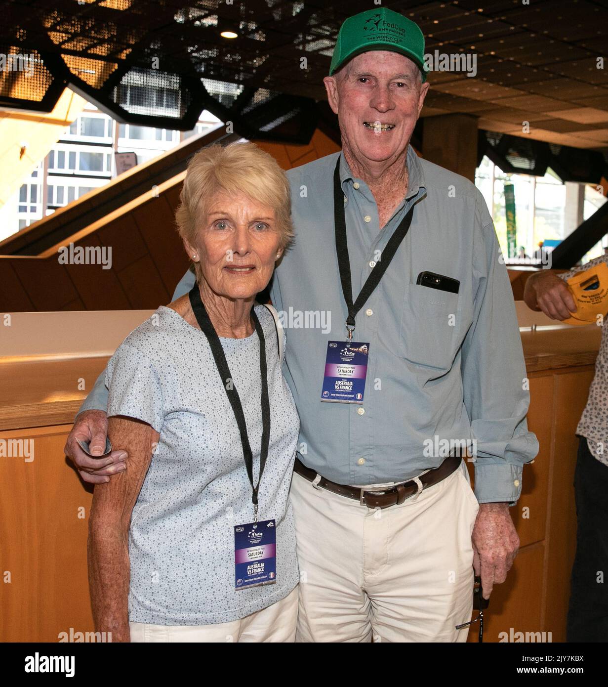 Lesley and Bill Bowrey during day 1 of the Fed Cup Final tennis ...