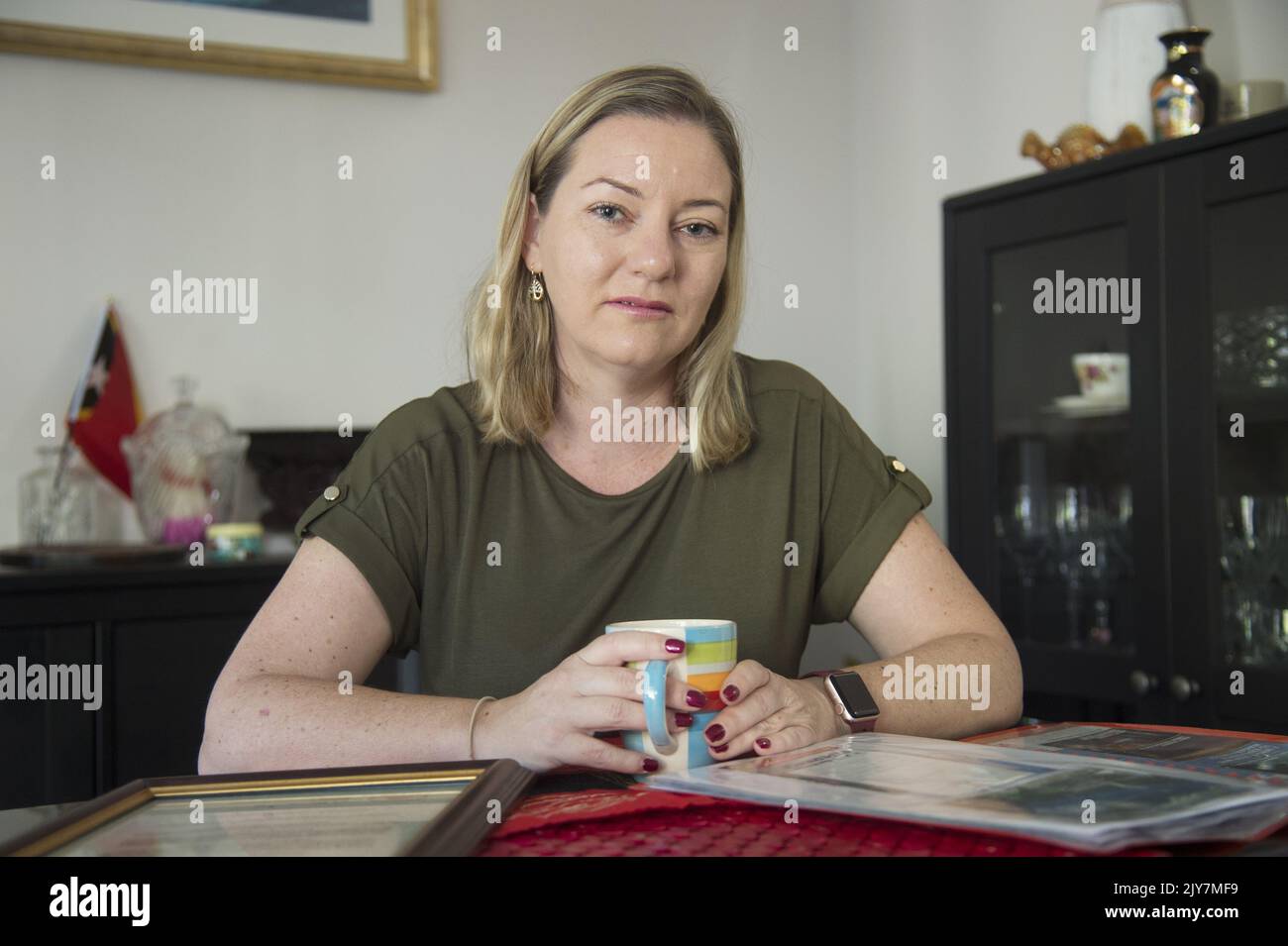 Former soldier Kate Kilpatrick poses for a photo at her home in ...