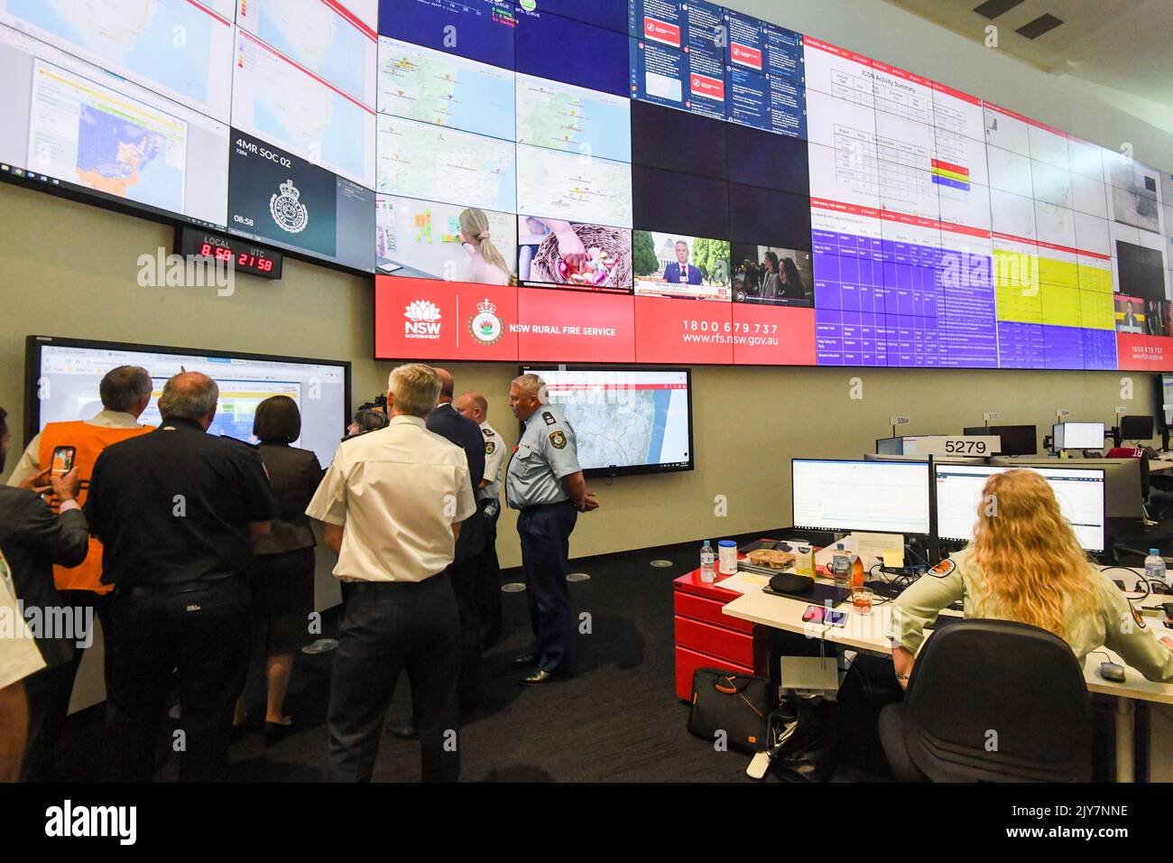 The NSW RFS control centre is seen in operation as the state is ...