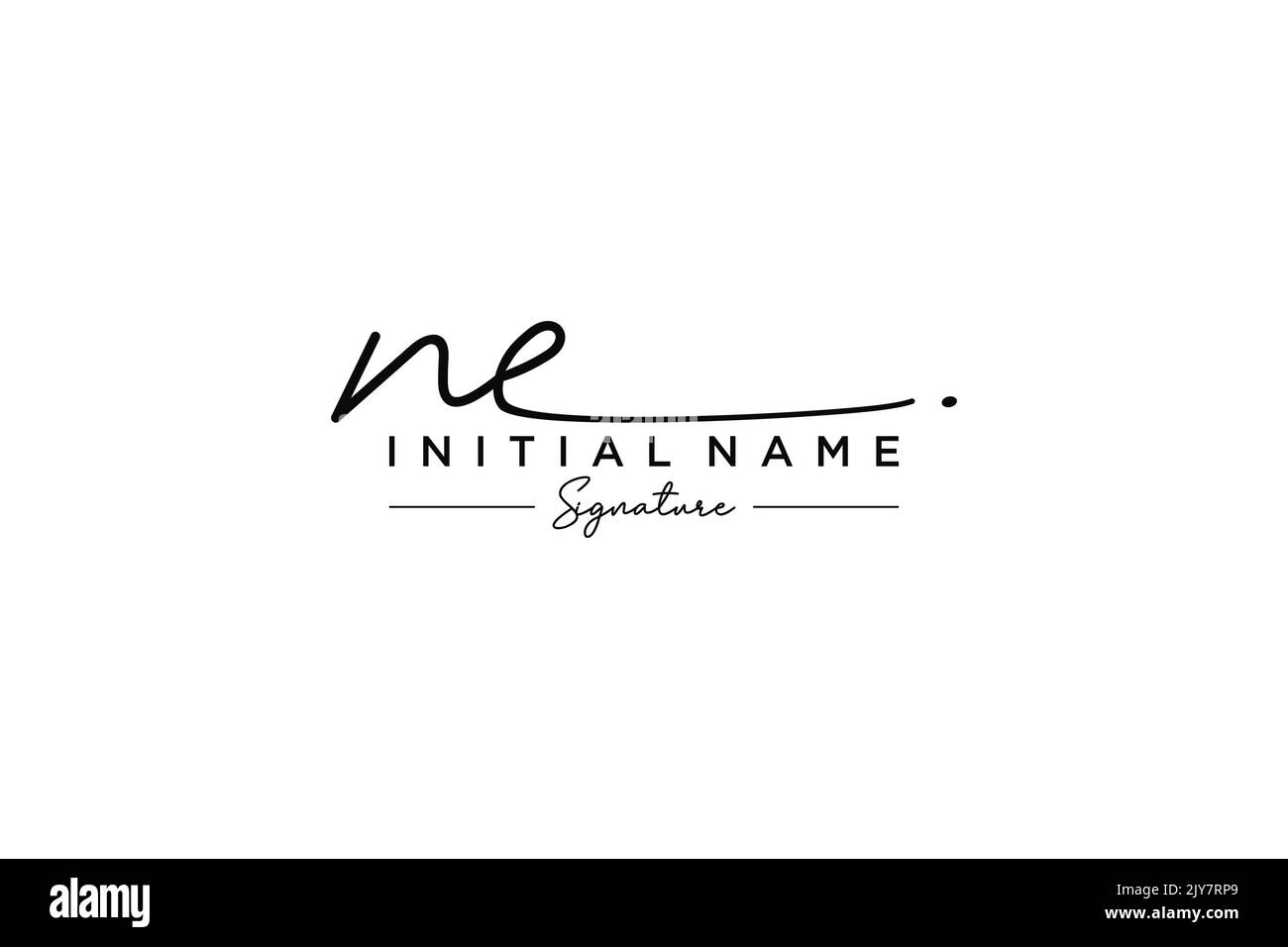 NE signature logo template vector. Hand drawn Calligraphy lettering ...