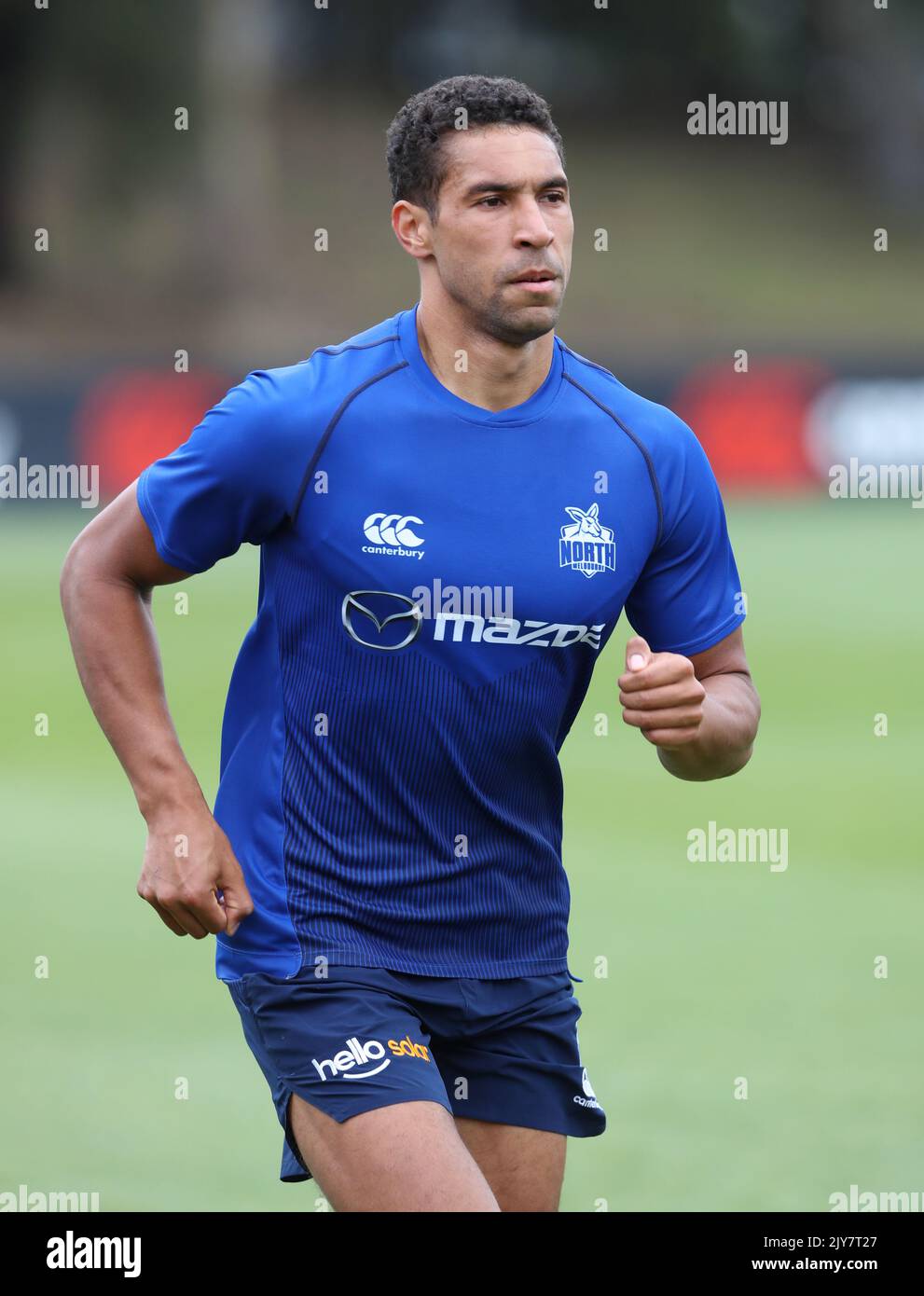Aiden Bonar in action during a North Melbourne Kangaroos training ...