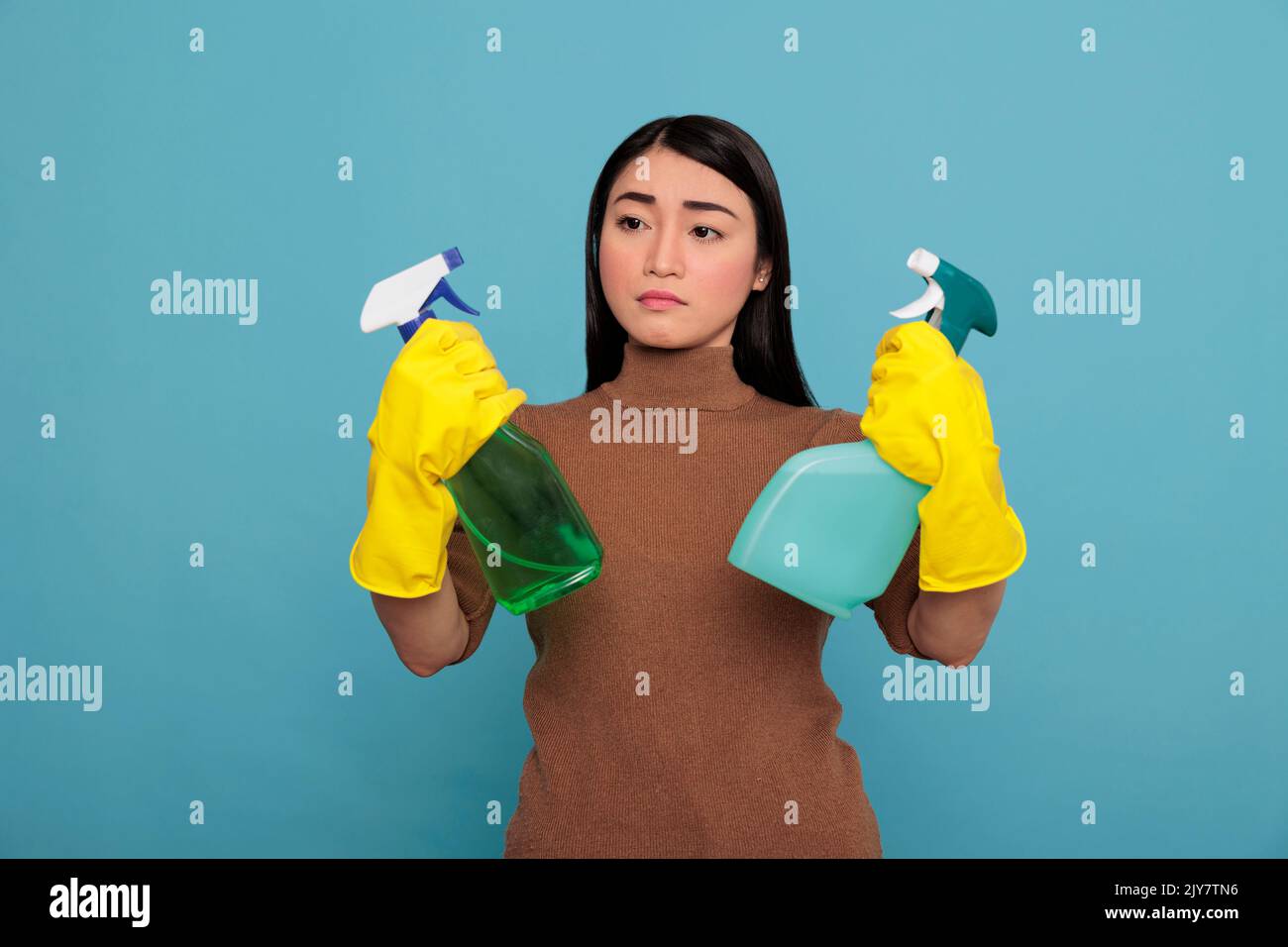 Asian housewife tired housework hi-res stock photography and images - Alamy