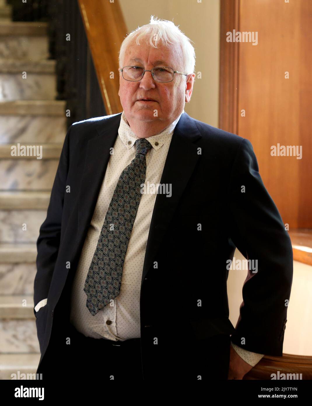 Former ACTU secretary Bill Kelty poses for a portrait before delivering ...