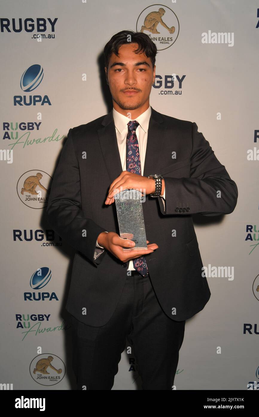 Rookie of the Year Jordan Patea is seen during the Rugby Australia ...
