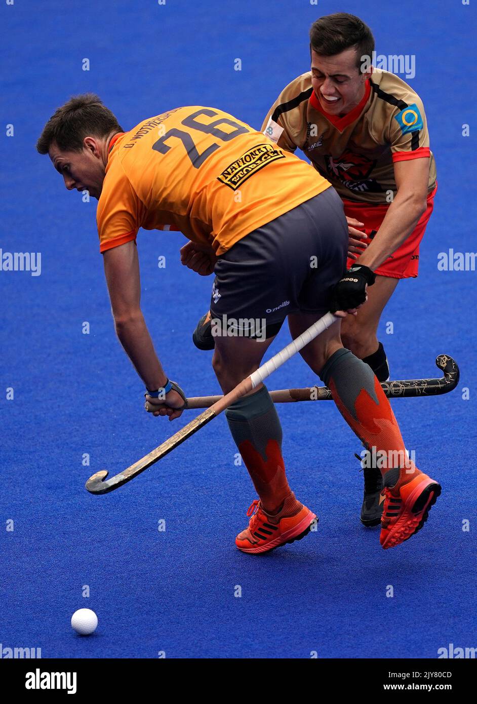 Lachlan Sharp of NSW Pride in action during the Men's Hockey One Grand ...