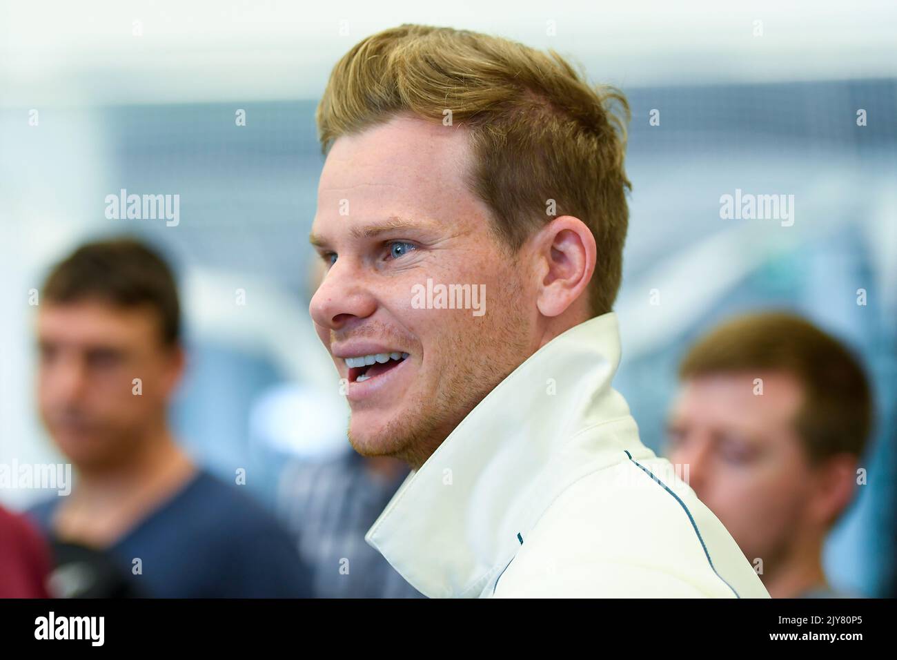 Steve Smith speaks to the media during a media opportunity at BUPA ...