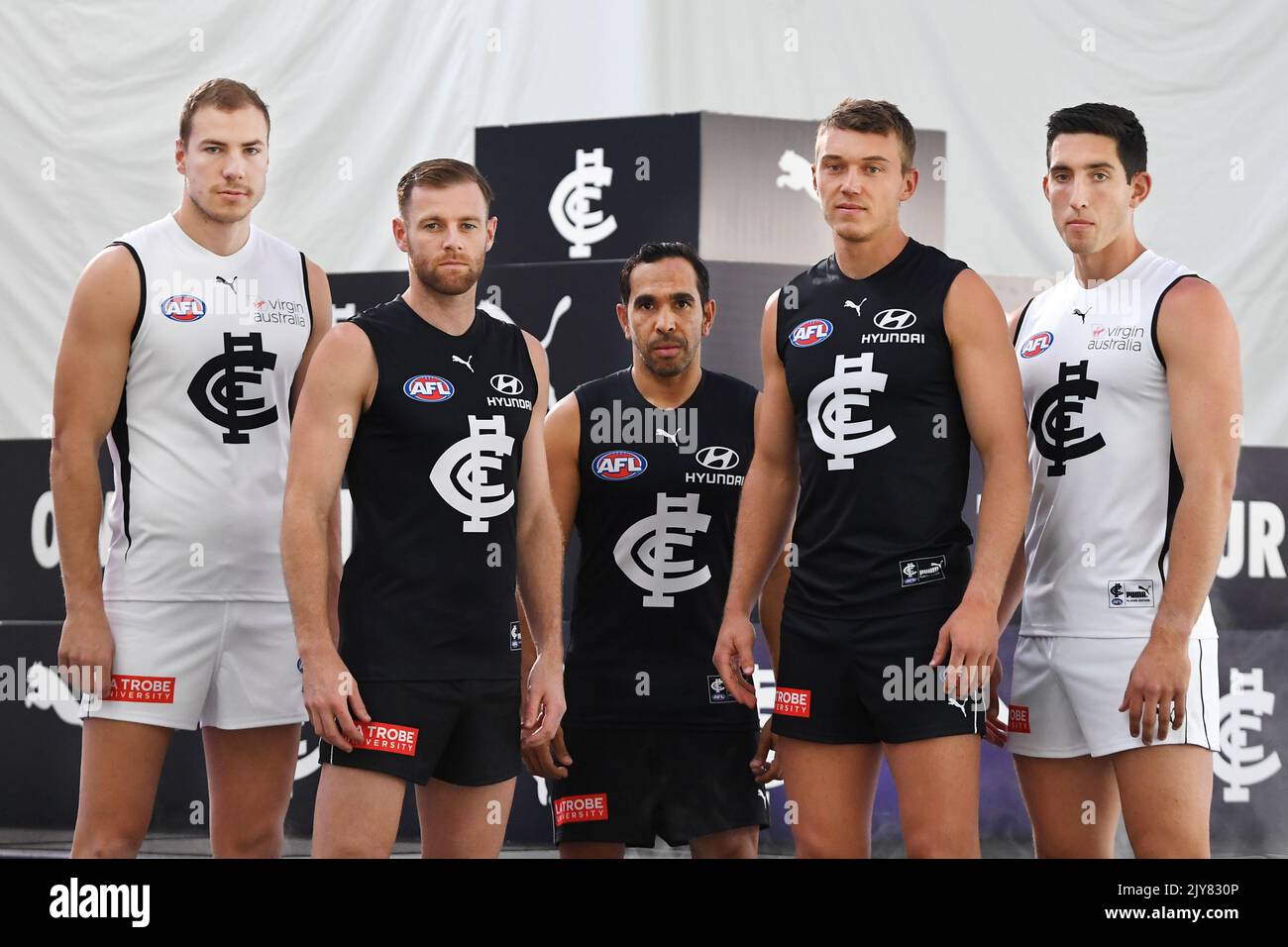 (L-R) Harry McKay, Sam Docherty, Eddie Betts, Patrick Cripps and Jacob ...