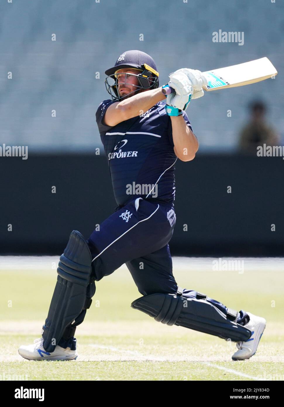Aaron Finch of Victoria bats during the Marsh One Day Cup match between ...