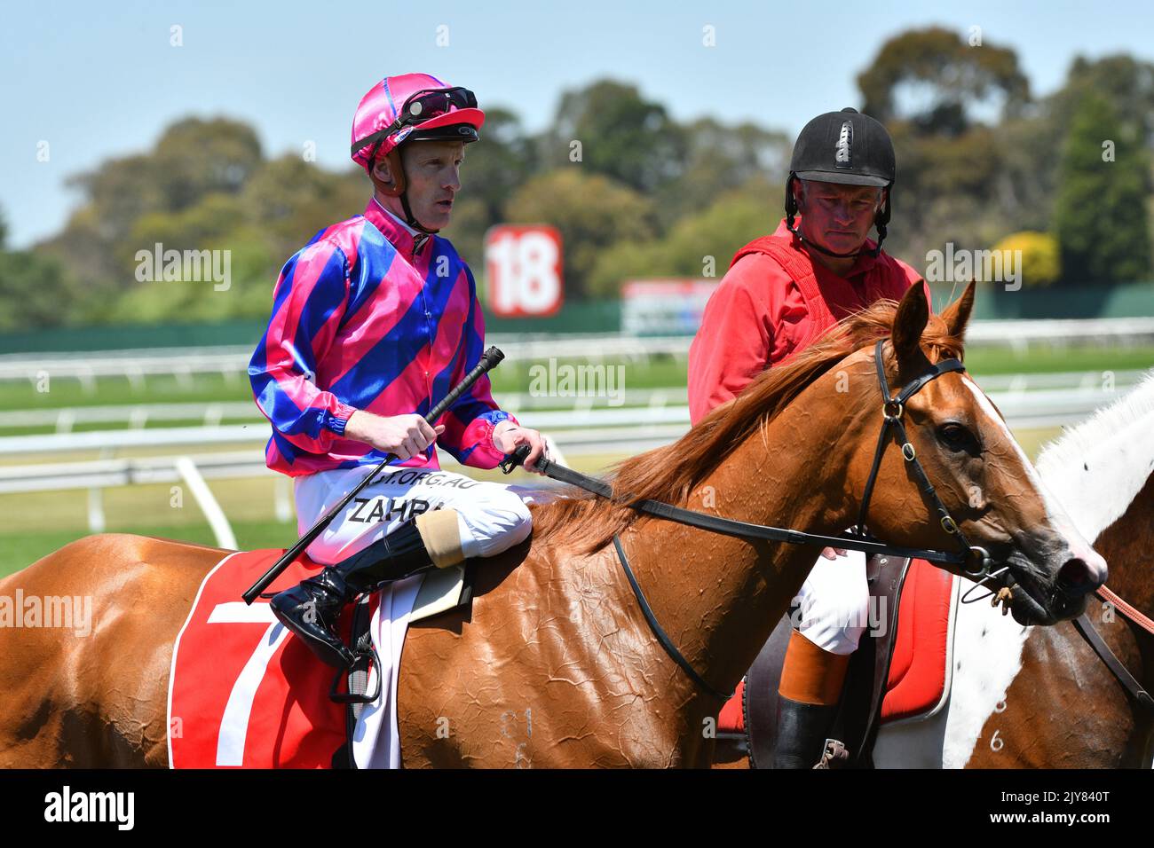 Jockey Mark Zahra returns to scale after riding La Lucciola to victory ...
