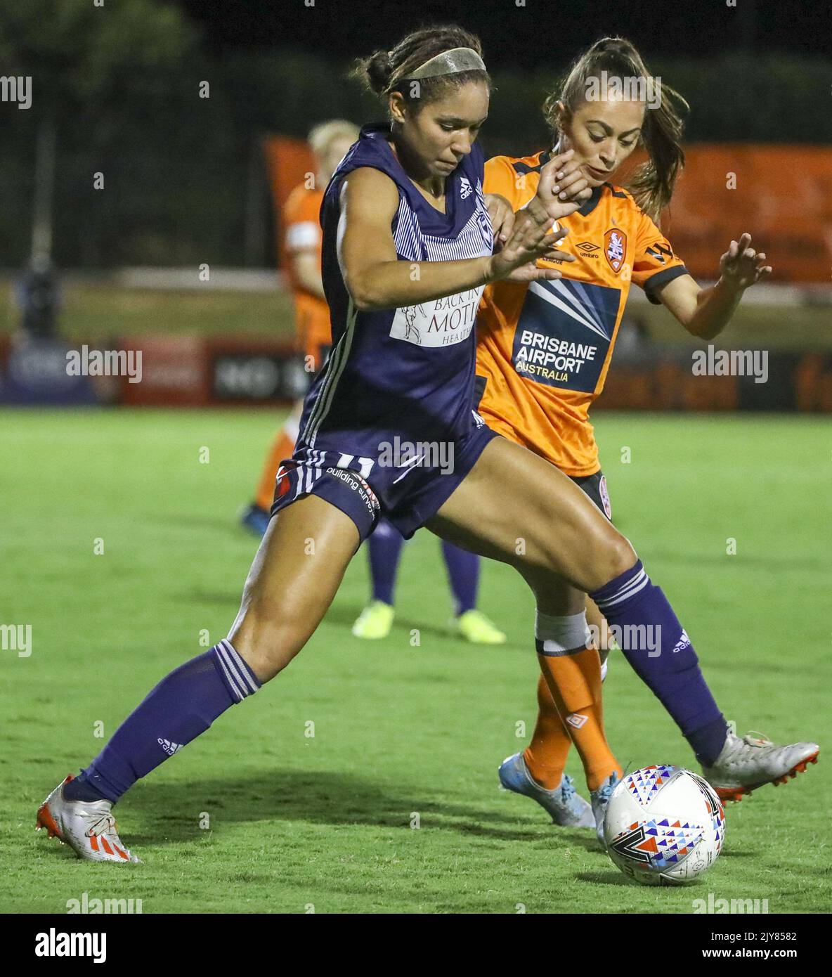 Darian Jenkins of the Victory controlling the ball during the Round 2 W ...