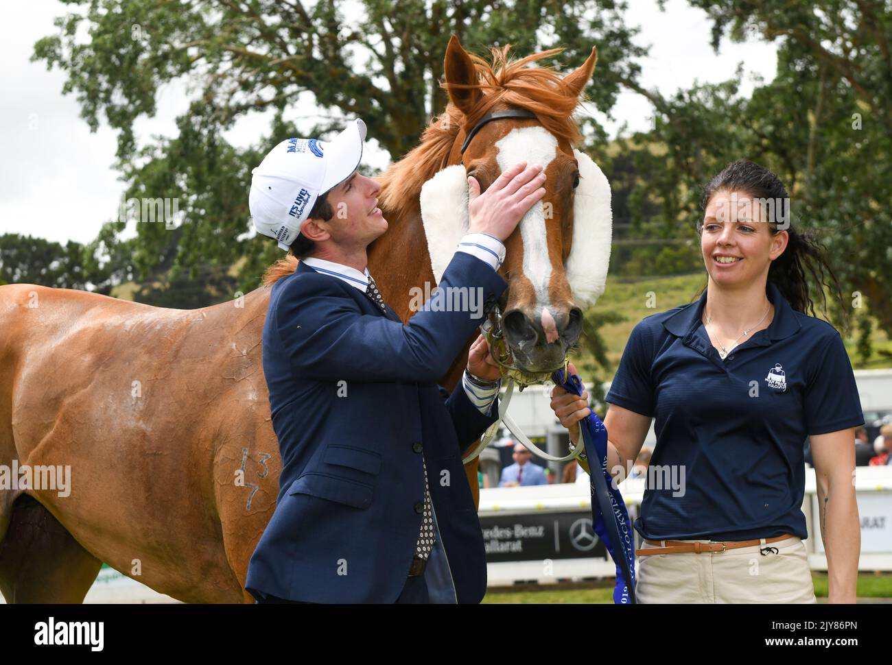 Trainer Michael Kent (jnr) poses with Euphoric Summer after winning ...
