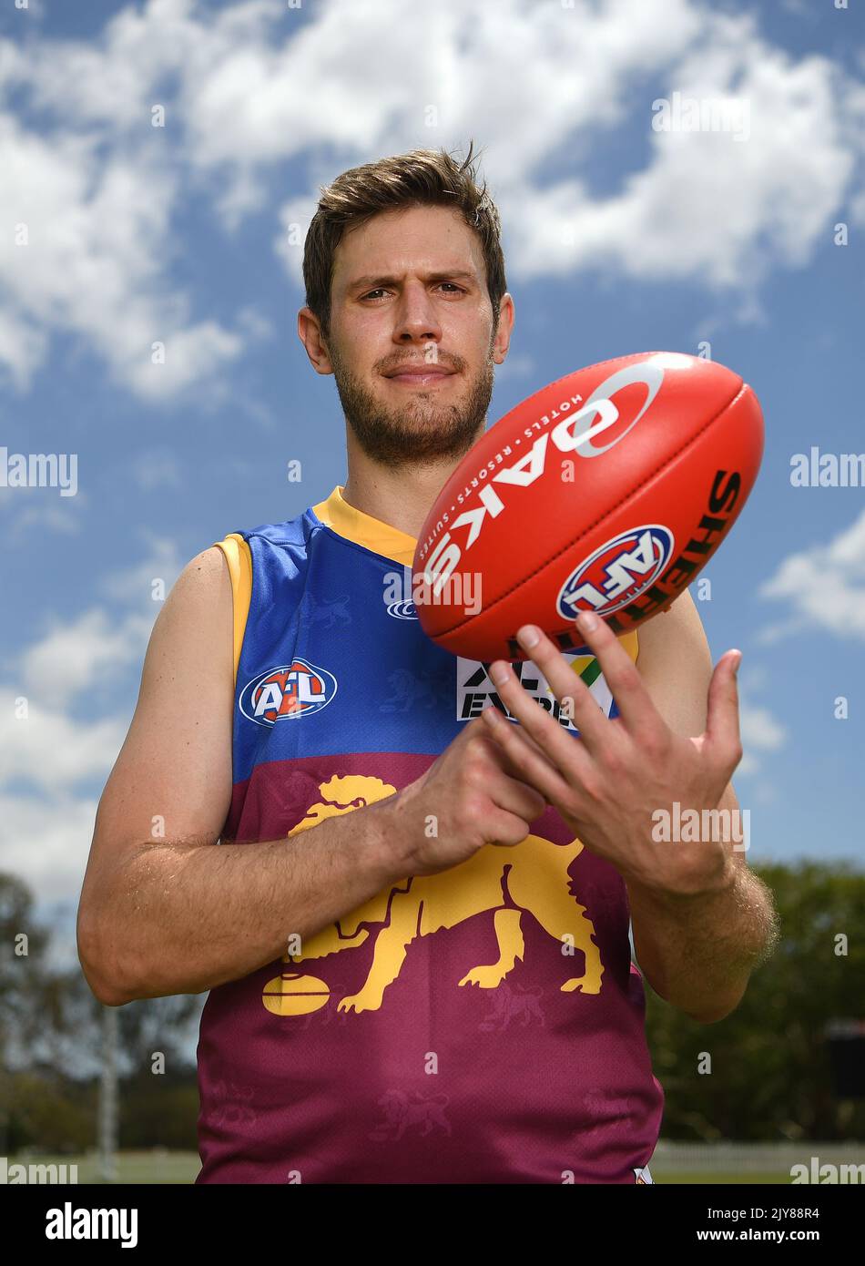 New Brisbane Lions signing Grant Birchall poses for photos in Brisbane ...