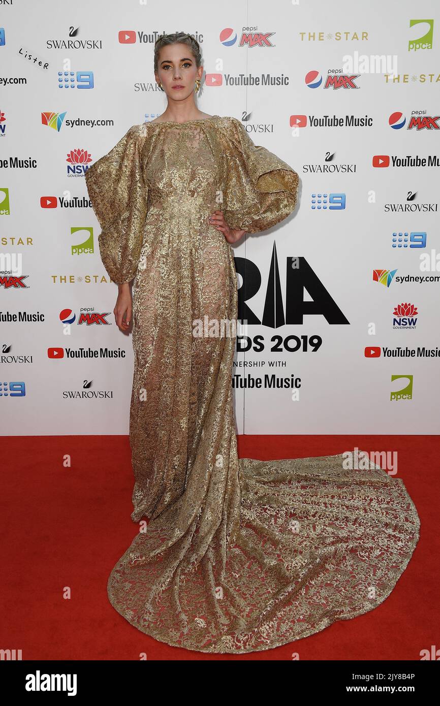 Elle Graham arrives at the 33rd Annual ARIA Music Awards at The Star in ...
