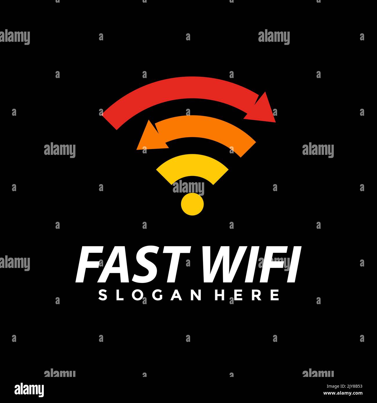 Fast wifi signal logo template design. Vector illustration Stock Vector ...