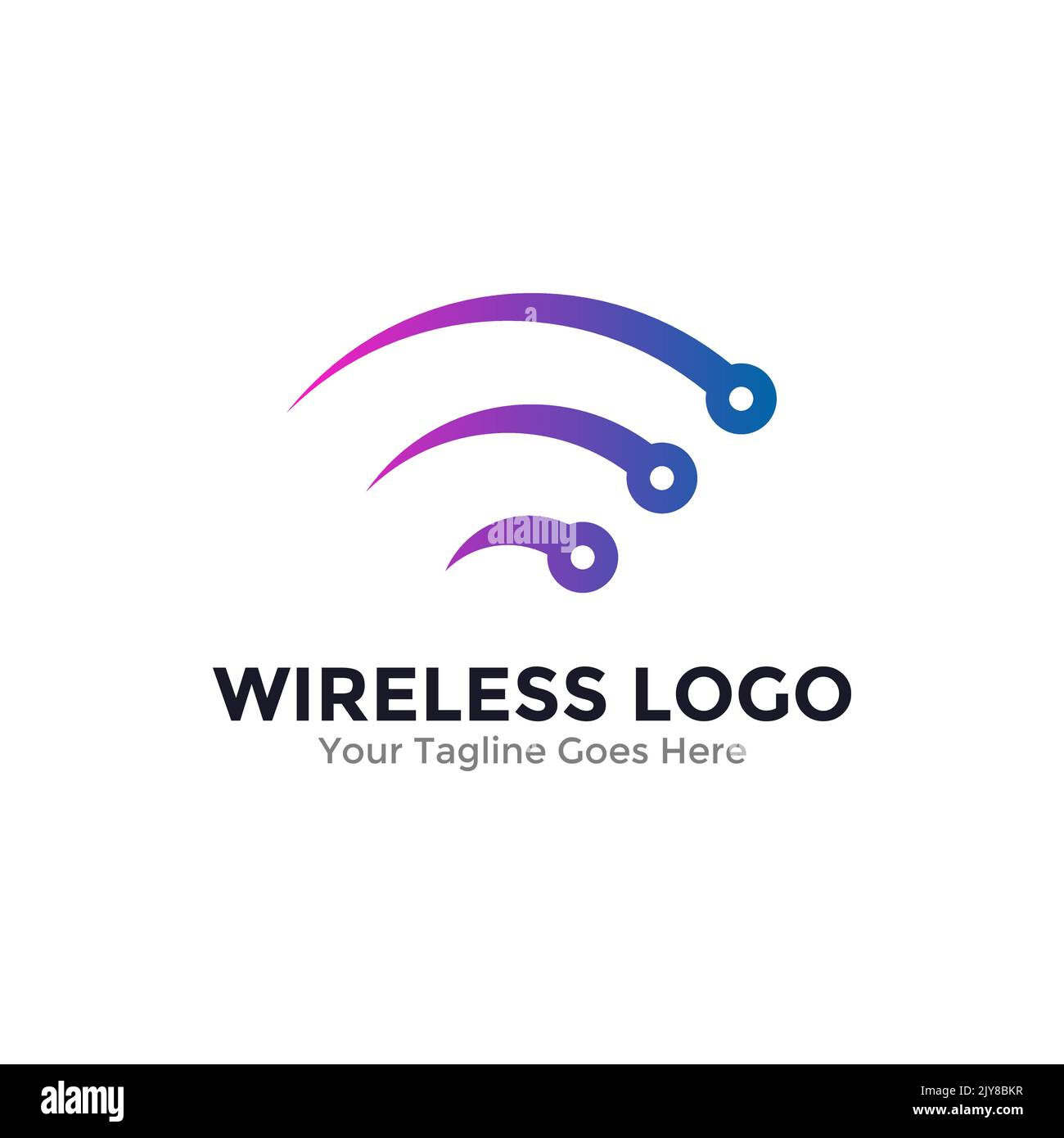 Abstract wireless technology logo template design. Vector illustration ...