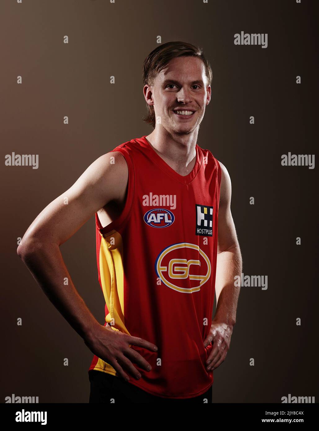Number 2 pick Noah Anderson of the Gold Coast Suns poses for a ...