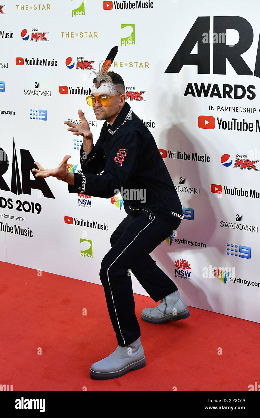 Mitch Tambo arrives at the 33rd Annual ARIA Music Awards at The Star in ...