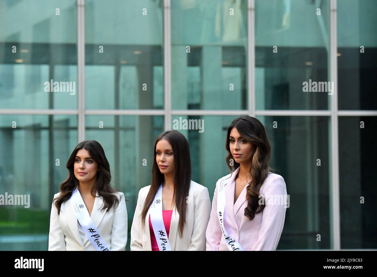 Miss World Australia contestants (L-R) Taylah Cannon, Esma Voloder and ...