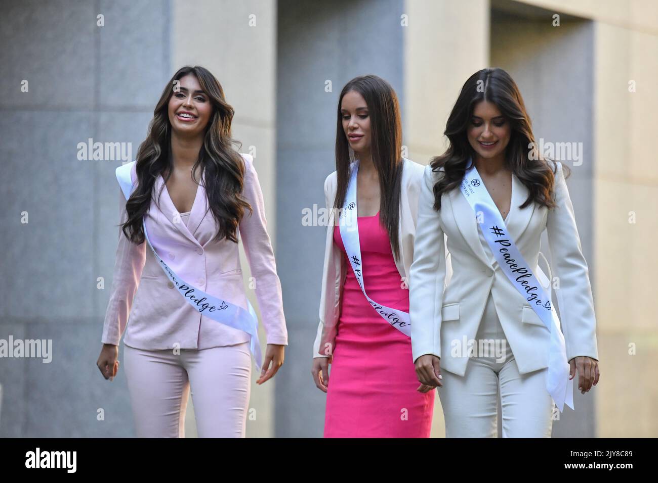 Miss World Australia contestants (L-R) Esma Voloder, Jenayah Elliott ...