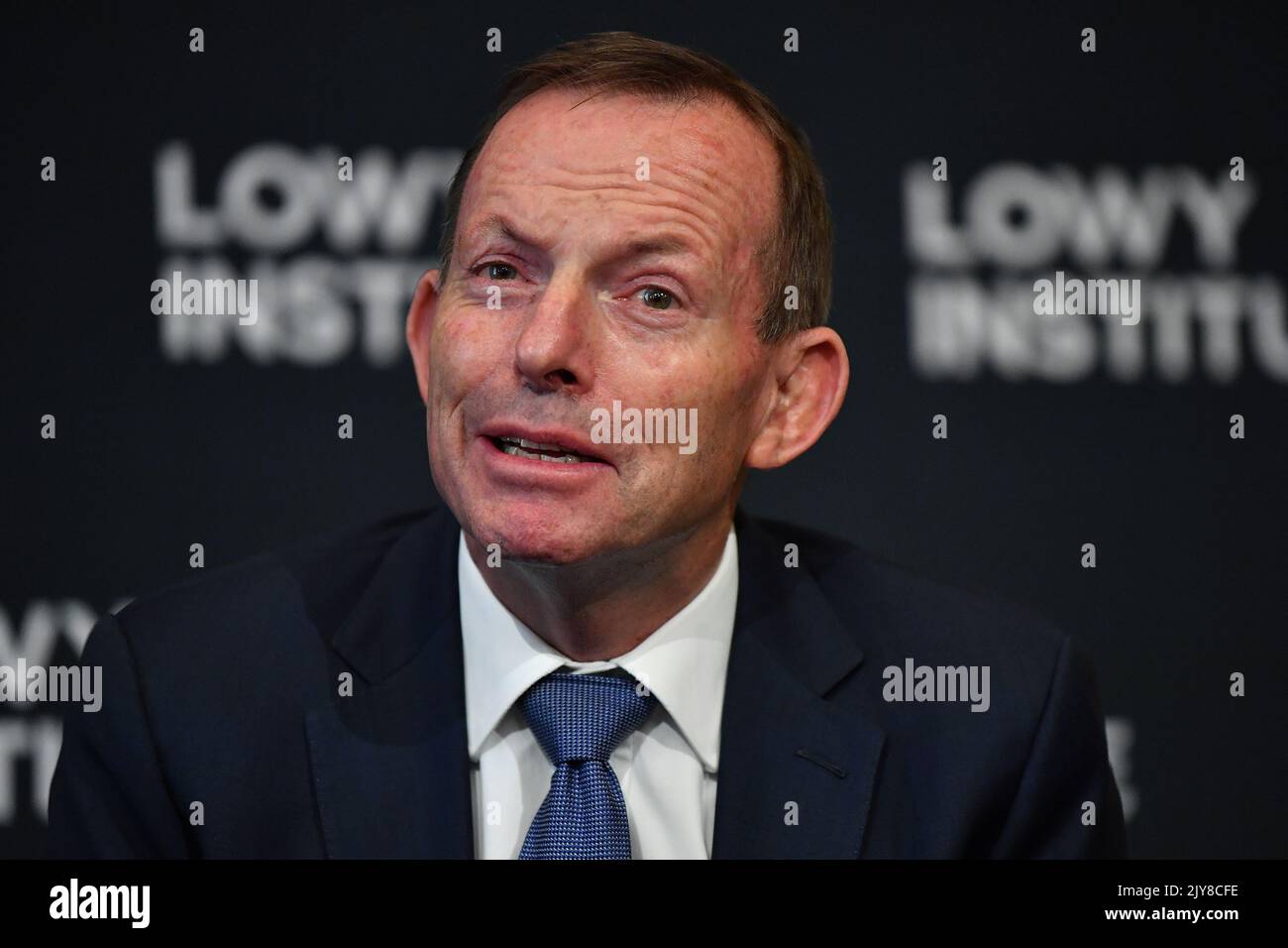 Former Australian prime minister Tony Abbott takes questions after ...