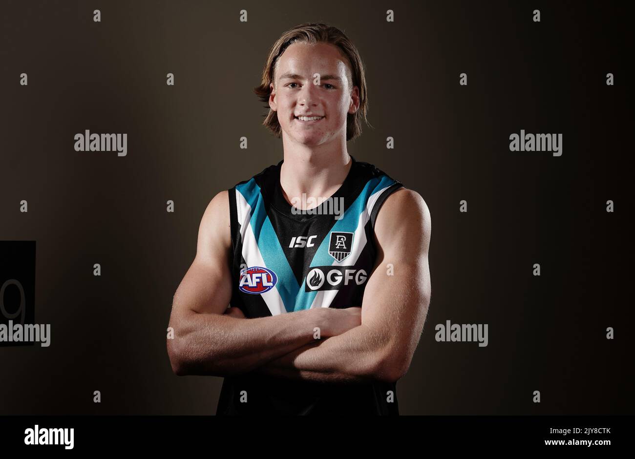 Draft Selection Number 14 Miles Bergman of the Port Adelaide Power ...