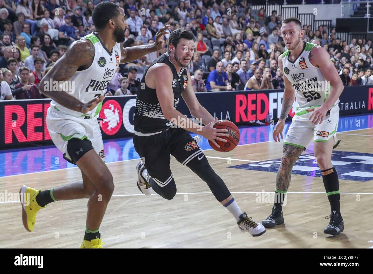 Jason Cadee of the Bullets drives to the basket during the round 9 NBL ...
