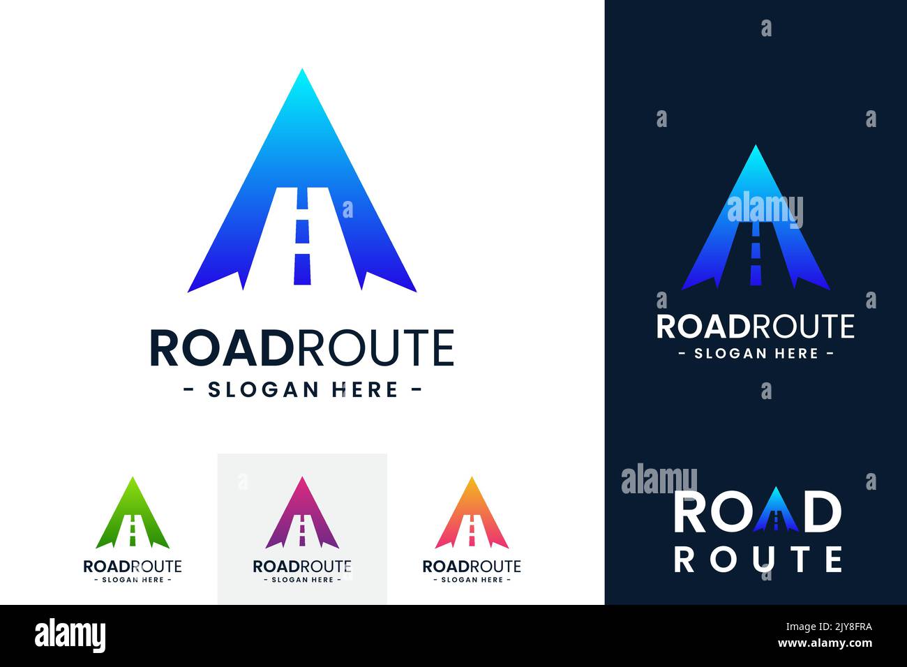 Letter A for road route logo design template. Concept of destination ...